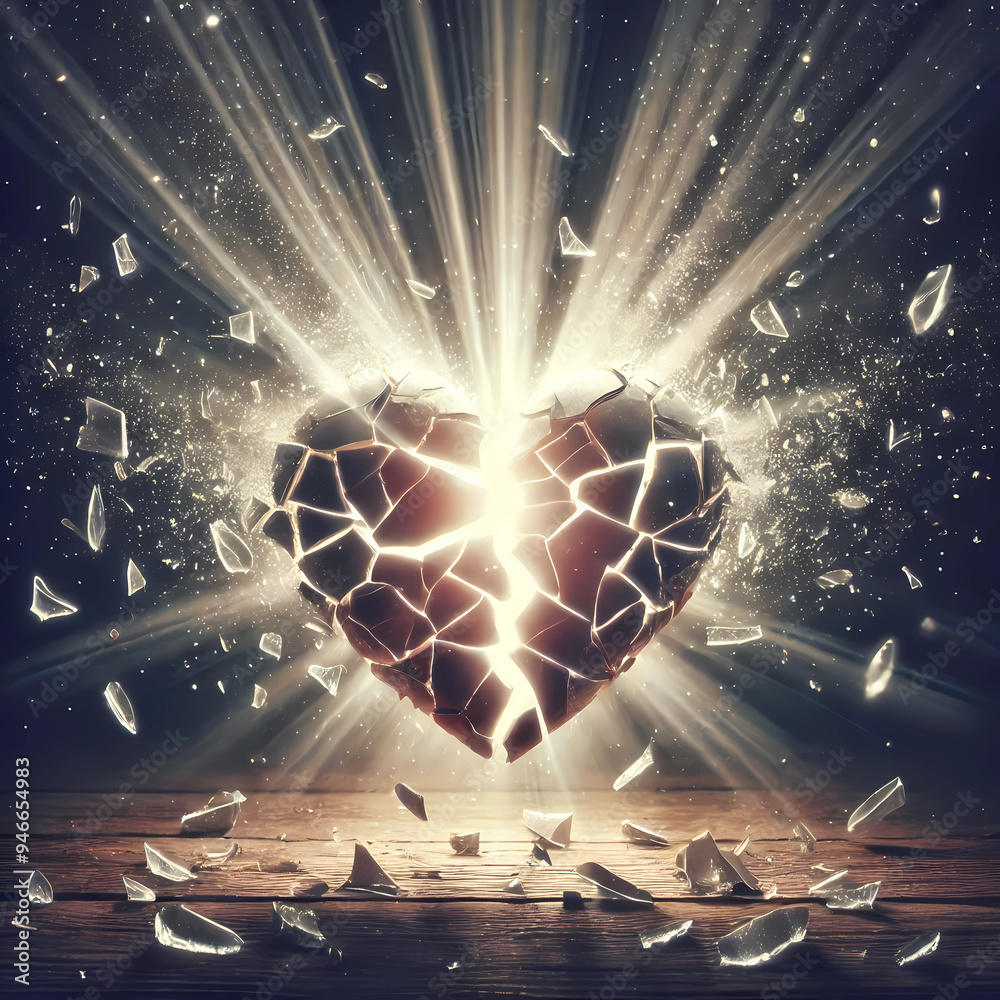 Healing Shattered Heart with Radiant Beams - Light Breaking Through ...