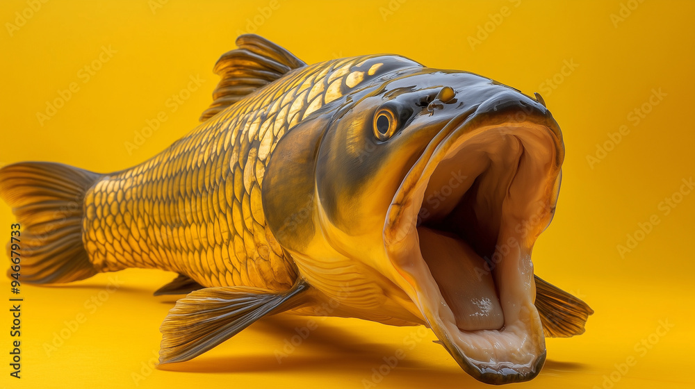 Bigmouth buffalo fish displaying its distinctive features with its ...