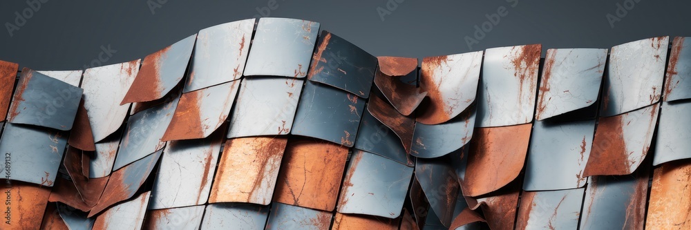 Seamless texture background of rusty metal facade cladding featuring ...