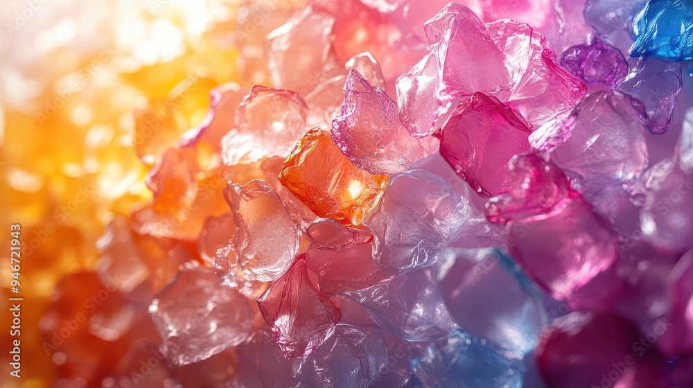 kaleidoscopic plastic recycling concept vivid polymer fragments ...