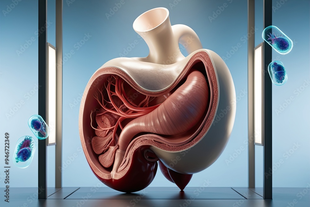 Realistic 3D Model of Human Stomach with Anatomical Details and ...