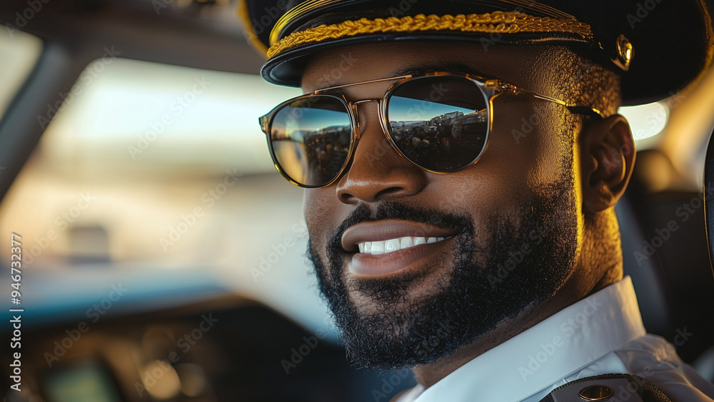 African Black Man Airline Pilot - pilot, captain, uniform, sunglasses ...