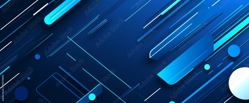 Blue abstract background with dynamic shapes for presentations, social ...