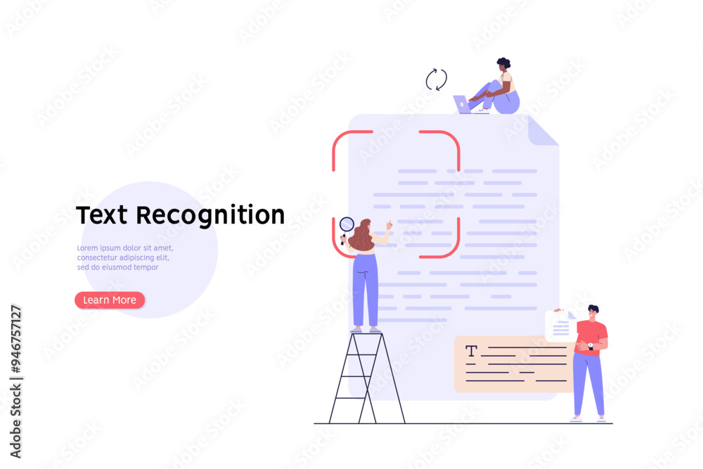 People recognize text of document with phone and ai. User scanning text ...