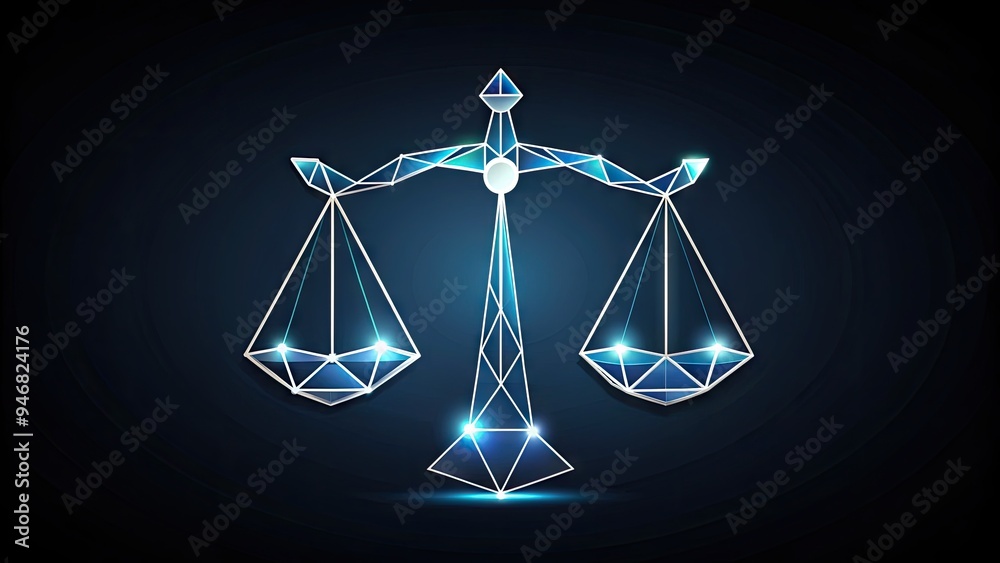 Abstract scales of justice symbol integrated into a minimalist ...