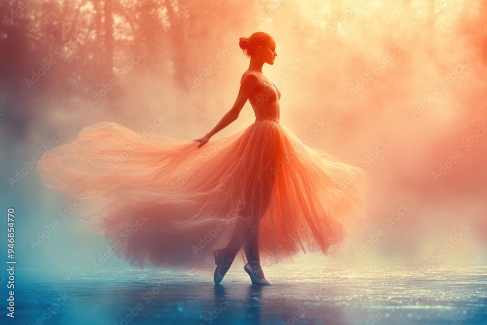 Generative AI Art of a Graceful Ballet Dancer in a Beautiful Ballroom ...
