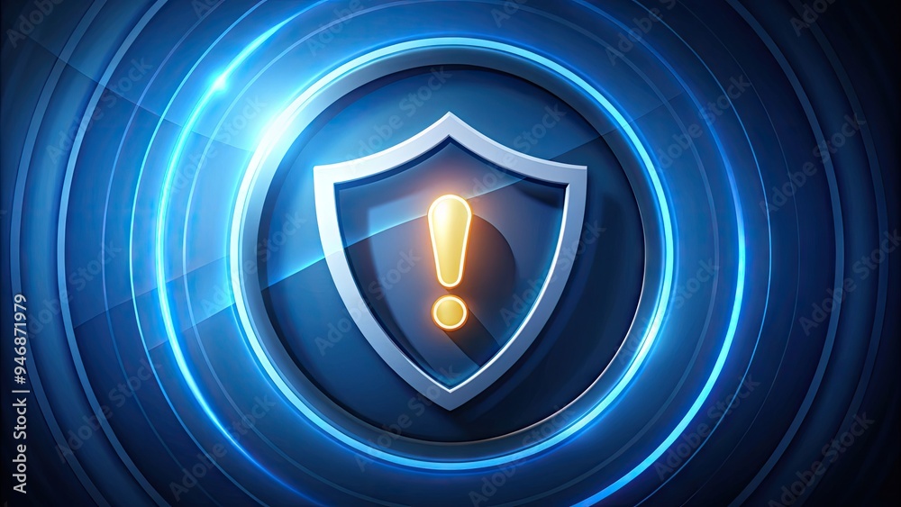 A stylized shield icon with an exclamation mark, surrounded by a circle ...