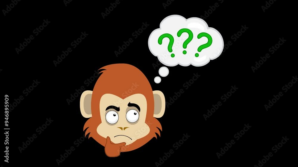 video animation emoticon monkey or chimpanzee character cartoon, with ...
