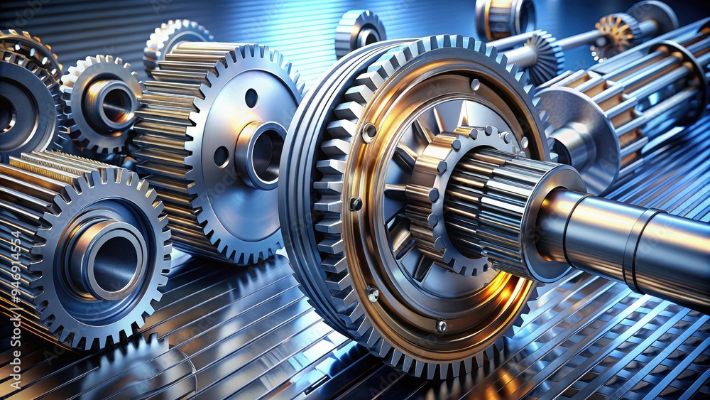 Highly detailed 3D computer-aided design model of a futuristic ...