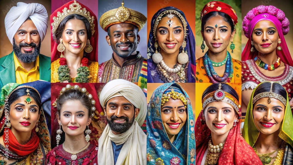 Vibrant montage of individuals from diverse cultural backgrounds ...