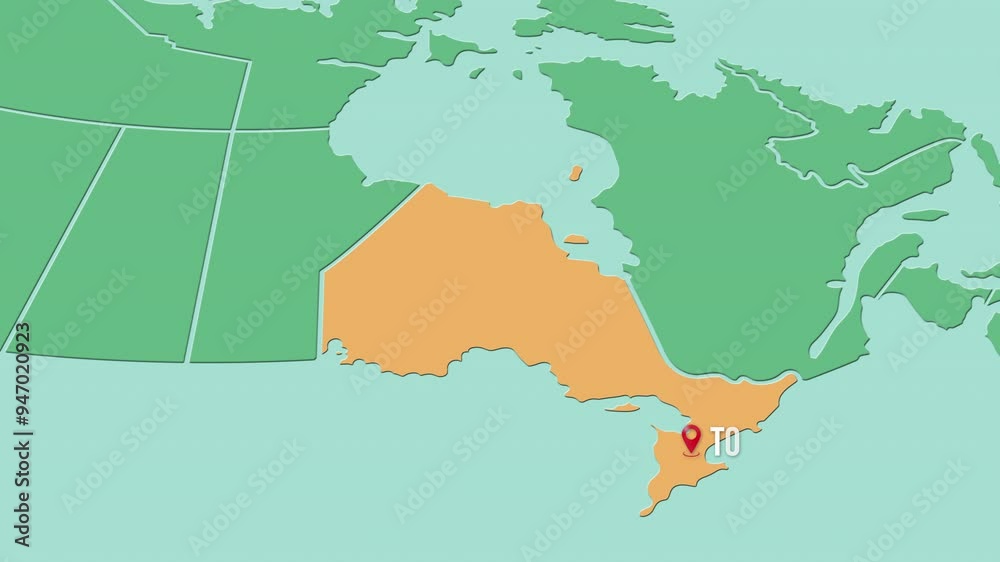 Mapa de Canadá con división política resaltando el territorio de ...