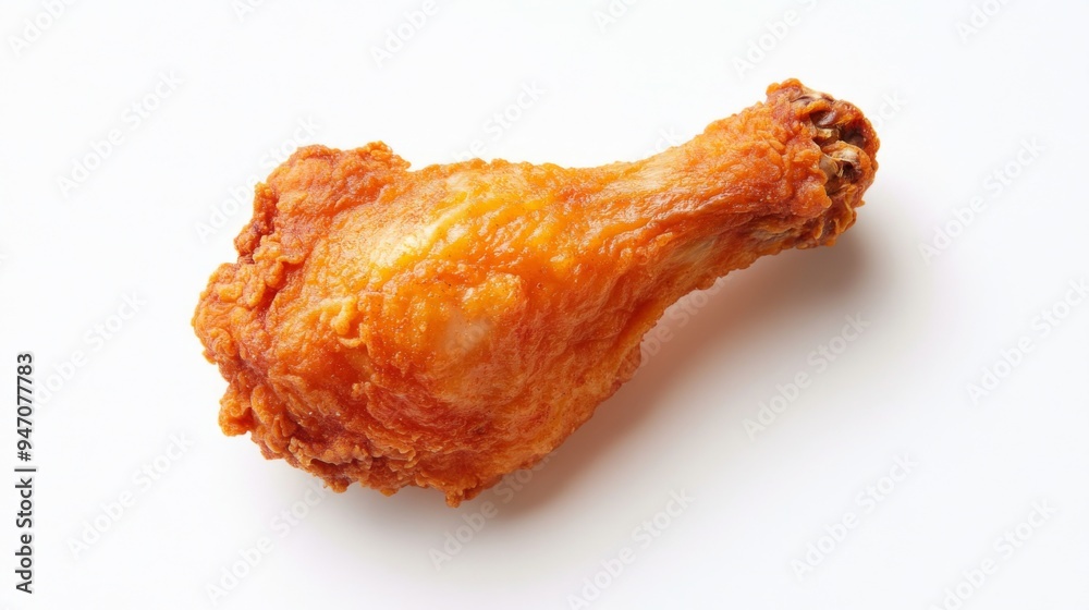A single, perfectly fried chicken wing with a crispy, seasoned coating ...