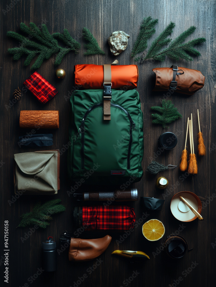 Explore the perfect outdoor adventure setup with a stylish backpack and ...
