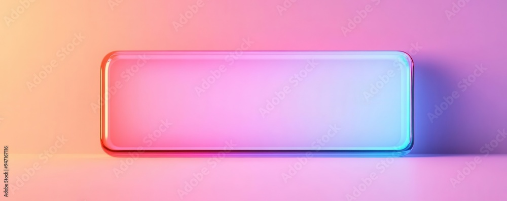 A glassmorphic navigation bar with a frosted glass effect and soft ...