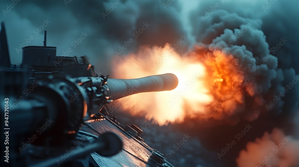 Destroyer s Weapons System Targeting Submarine in Naval Conflict Stock ...