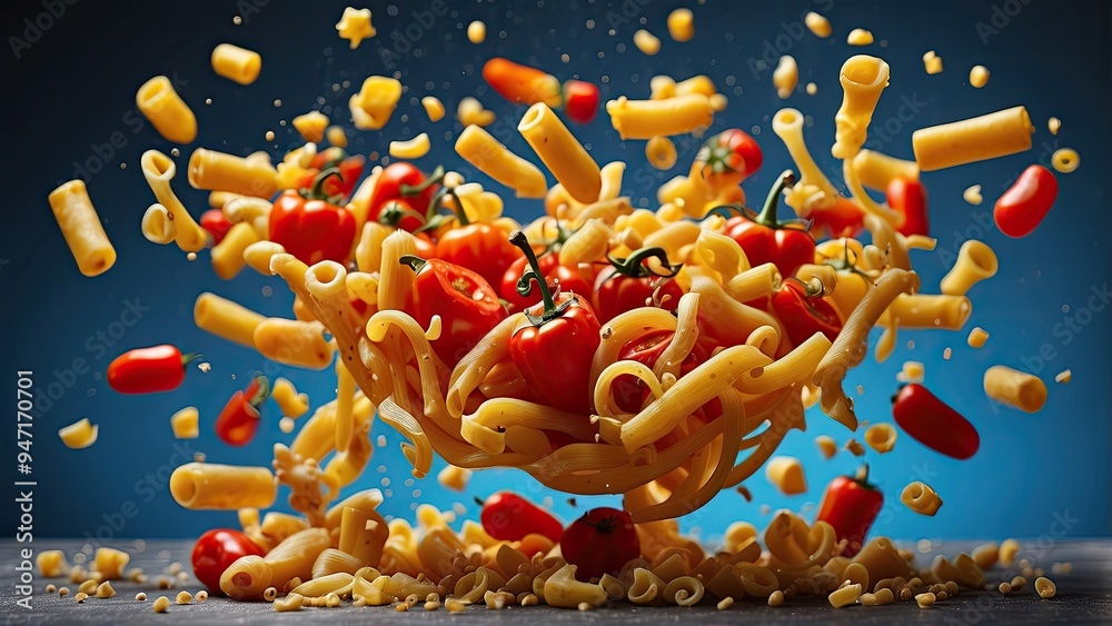 coral reef with a fish,,A dynamic macaroni pasta meal with filling ...