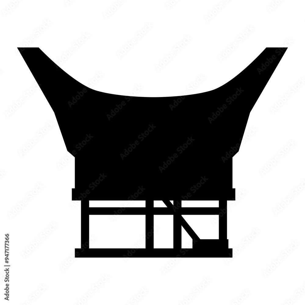 Toraja traditional house silhouette vector illustration design template ...