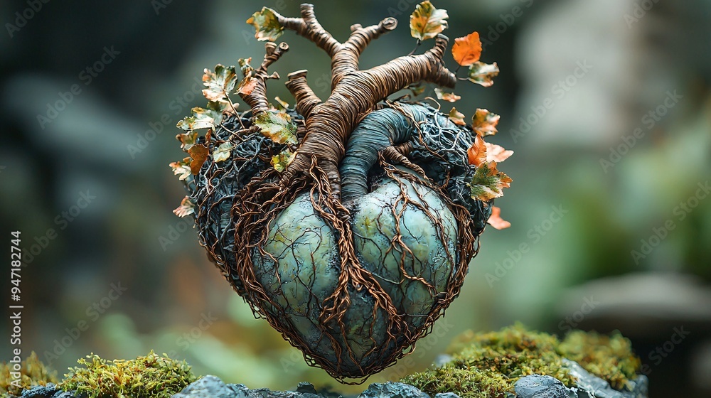 An artistic representation of the human heart made entirely of ...
