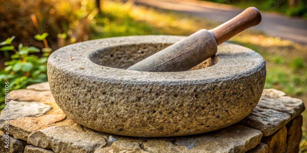 Prehistoric stone grinder used for grinding grains and seeds ...