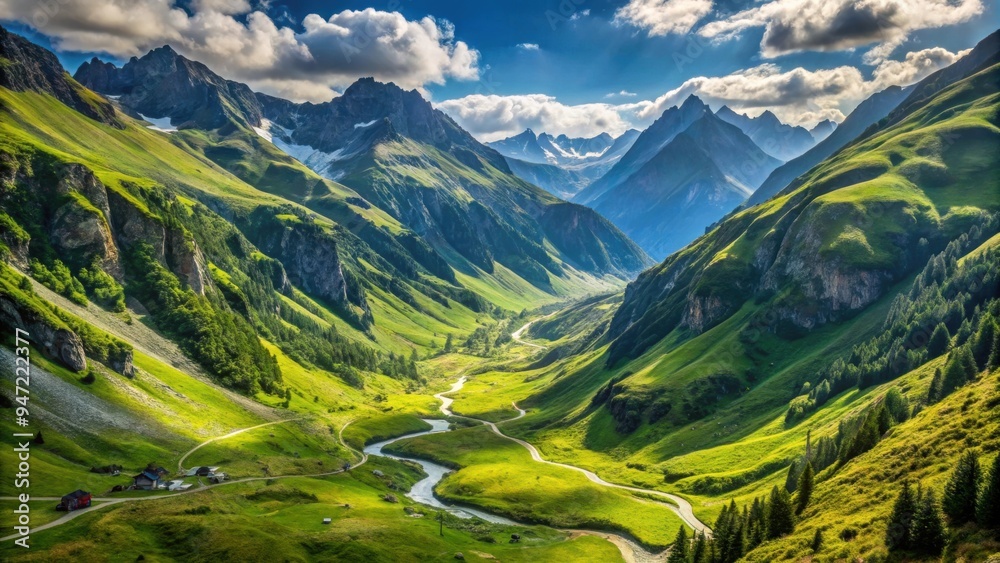 Beautiful valley of Jaun Pass in Switzerland , Jaun Pass, Switzerland ...