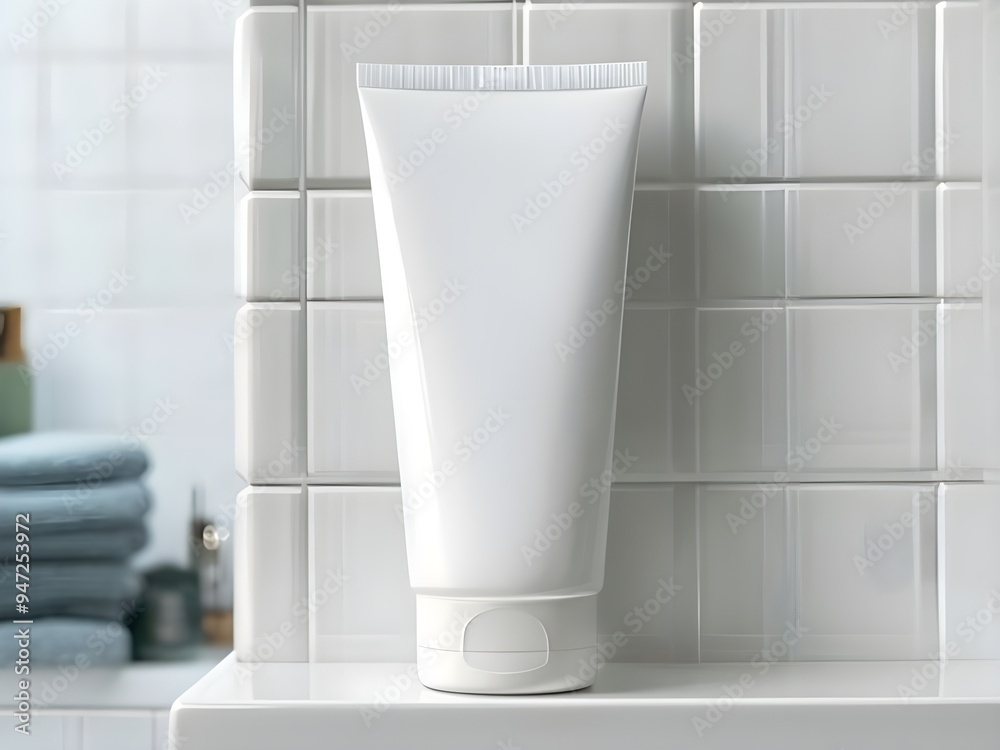 minimalist tube of cream.The tube, devoid of labels, showcases a clean ...