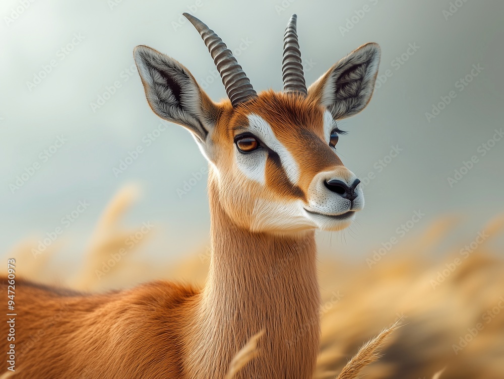 Saiga Antelope, Saiga tatarica, Critically Endangered Antelope Wildlife ...