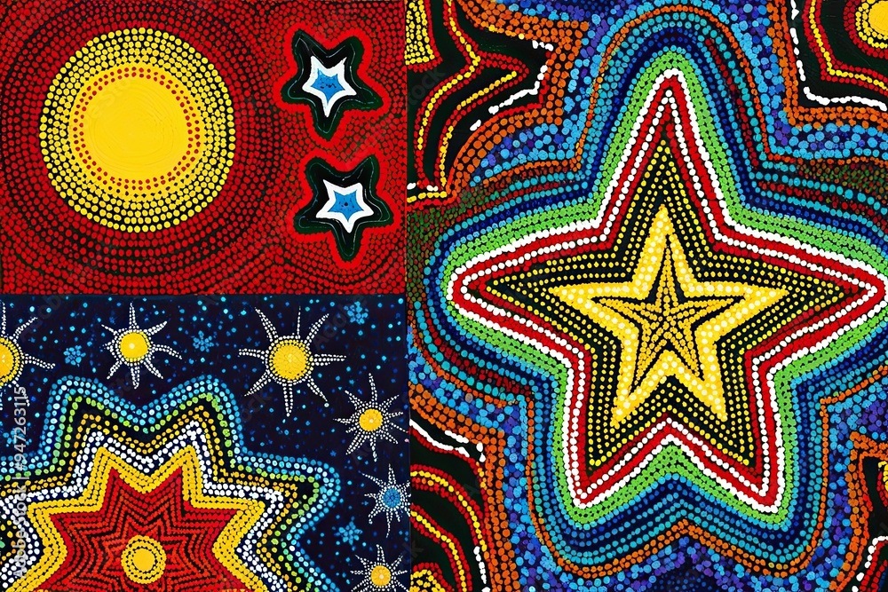 Exploring Bright and Colorful Australian Aboriginal Dot Painting ...