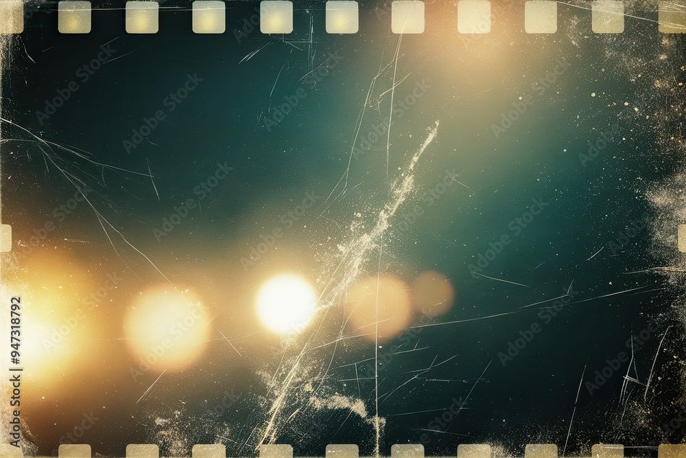 Vintage Film Grain Overlay with Atmospheric Effects Glowing Light ...