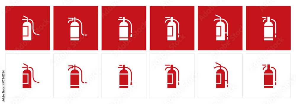 Fire Extinguisher symbol icon. Signs for fire safety. Flat vector ...