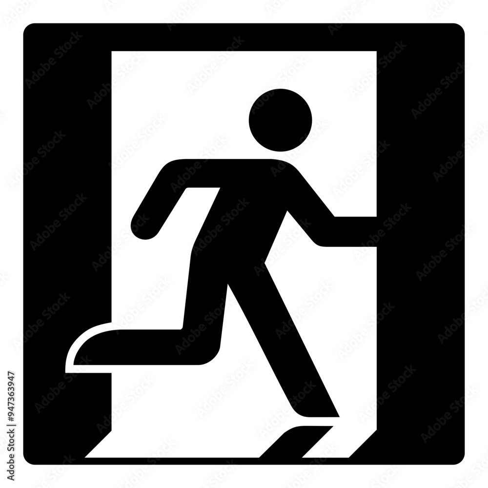 ISO emergency and first aid safety signs_emergency exit (right hand ...