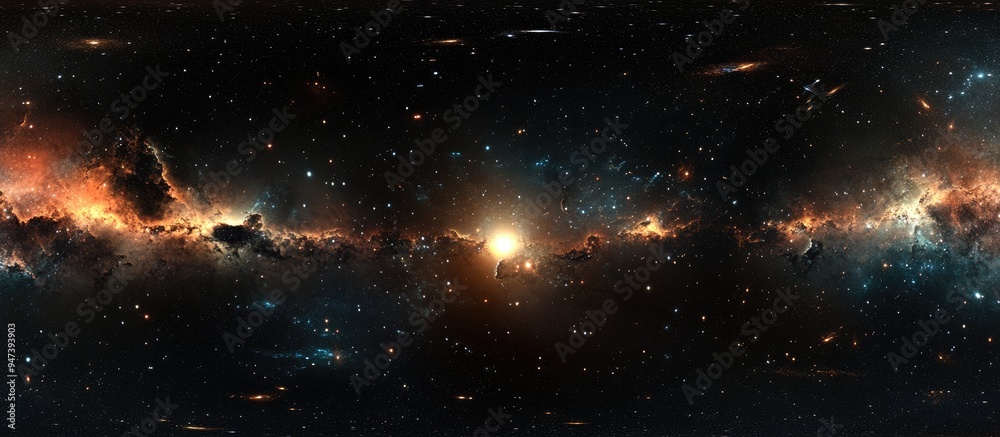 360 degree equirectangular projection of a wide cosmos featuring ...