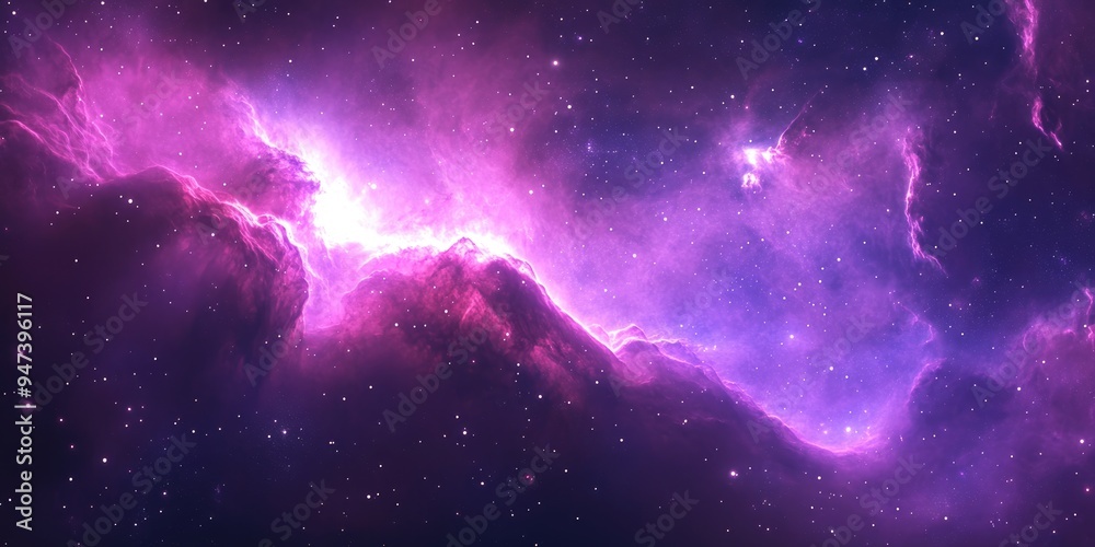 3D cartoon depiction of an emission and reflection nebula known as the ...