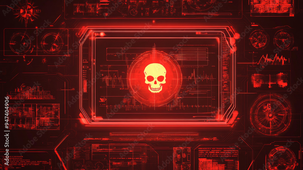 Danger and warning red frames, featuring vector HUD interface caution ...