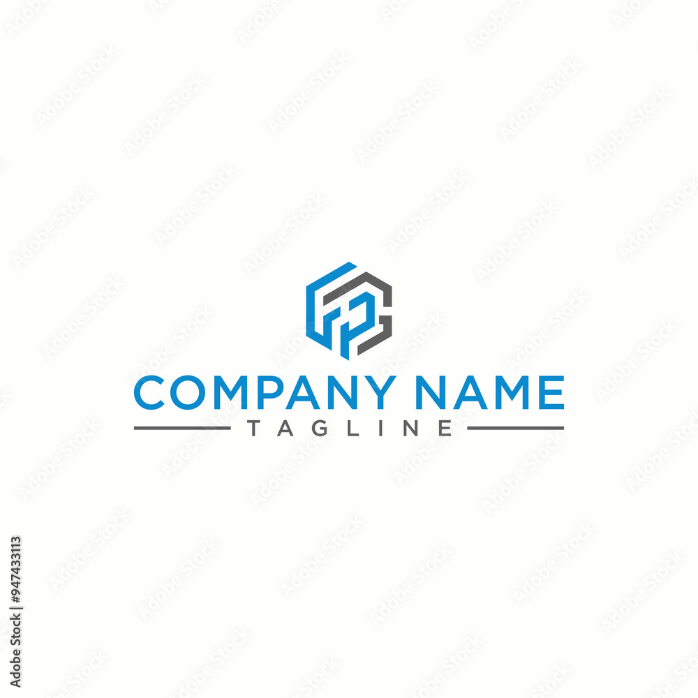 FPG letter logo in the form of hexagons and cube logos with letter ...