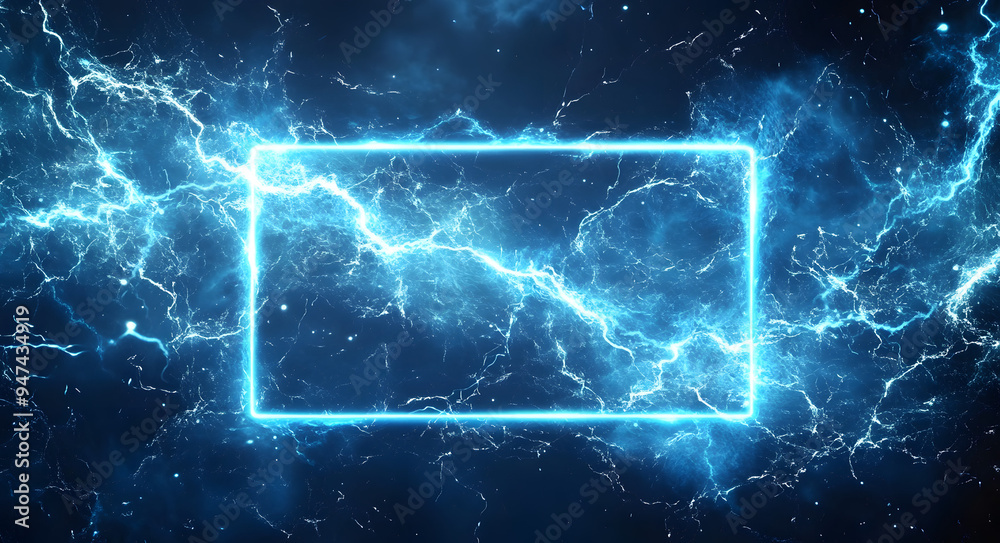Abstract Blue Lightning Background with a Thunderous Storm Effect ...