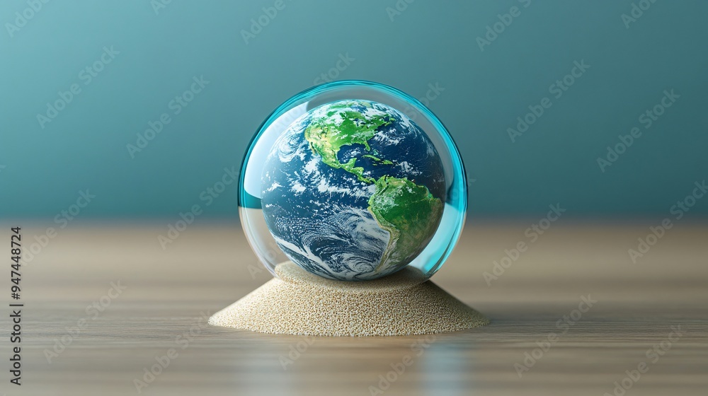 Earth Overshoot Day: Earth inside a sand clock, emphasizing the urgency ...