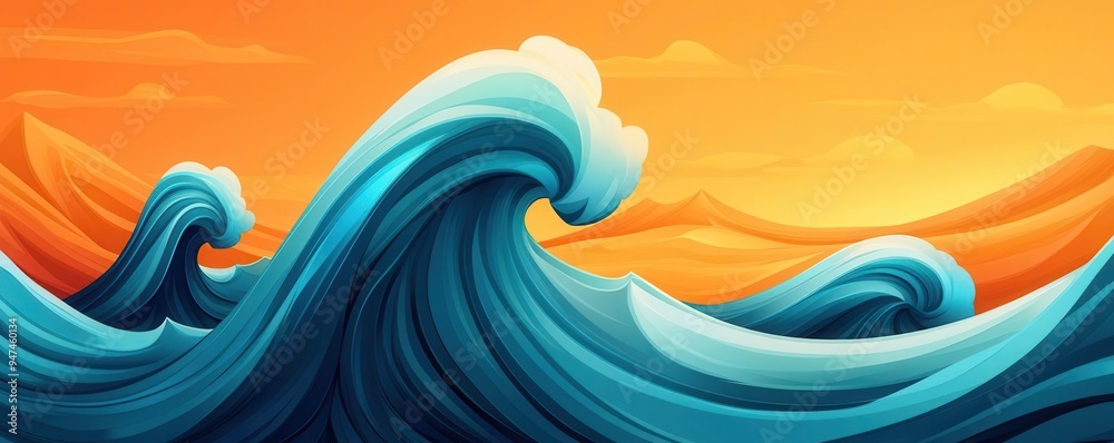 Magnitude scale flat design side view seismic waves animation Triadic ...