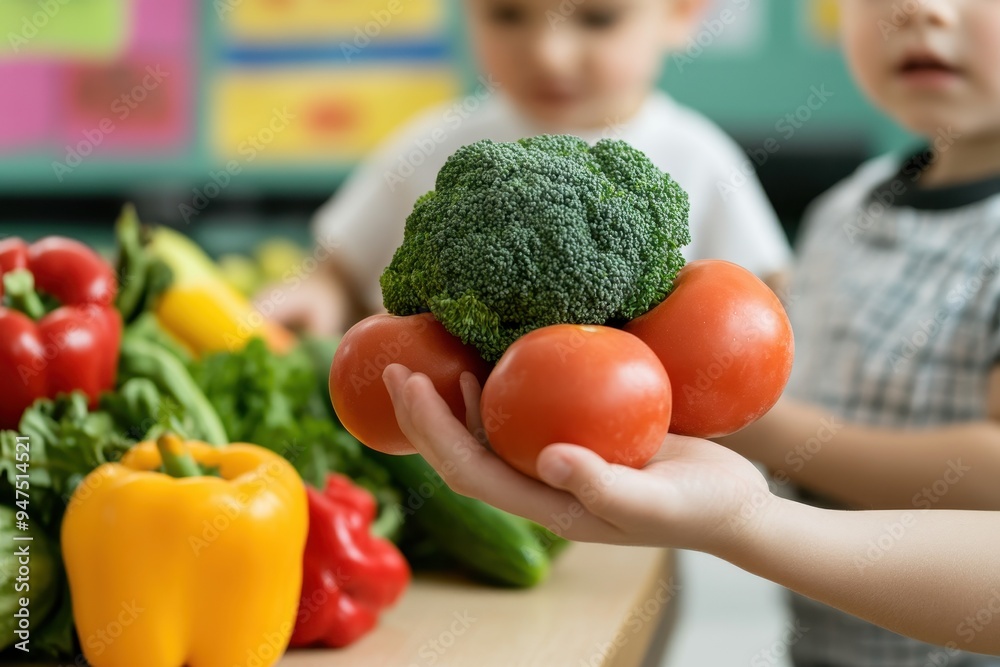 Children Learning About Nutrition: A classroom setting where children ...
