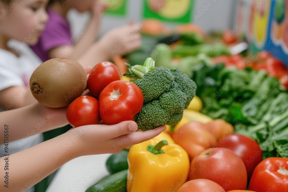 Children Learning About Nutrition: A classroom setting where children ...