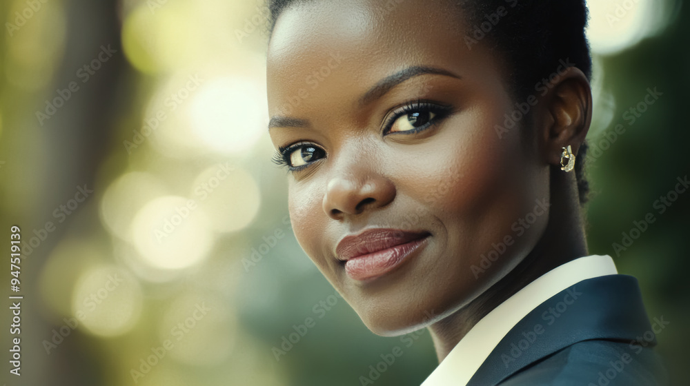 Empowered Young African American Woman in Professional Attire. A strong ...