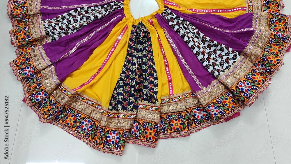 ghaghra - chaniya choli for navratri. multicolor full flare skirt for ...