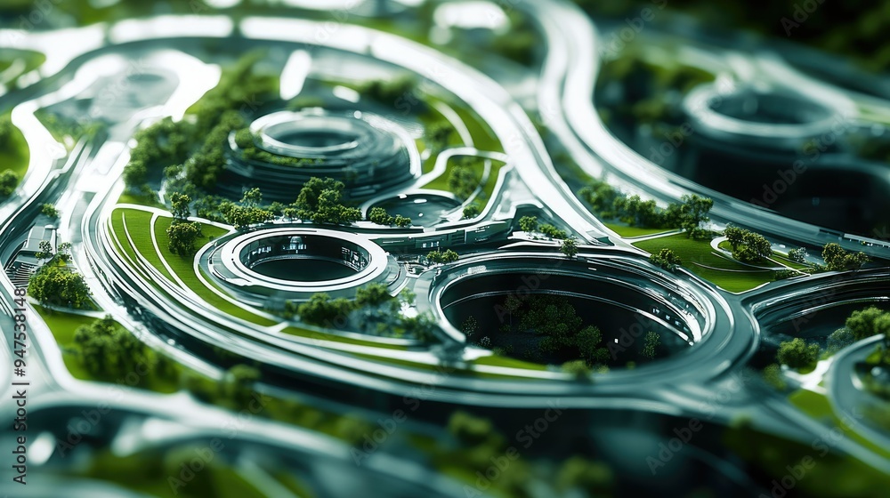 Advanced land development with futuristic planning tools Stock ...