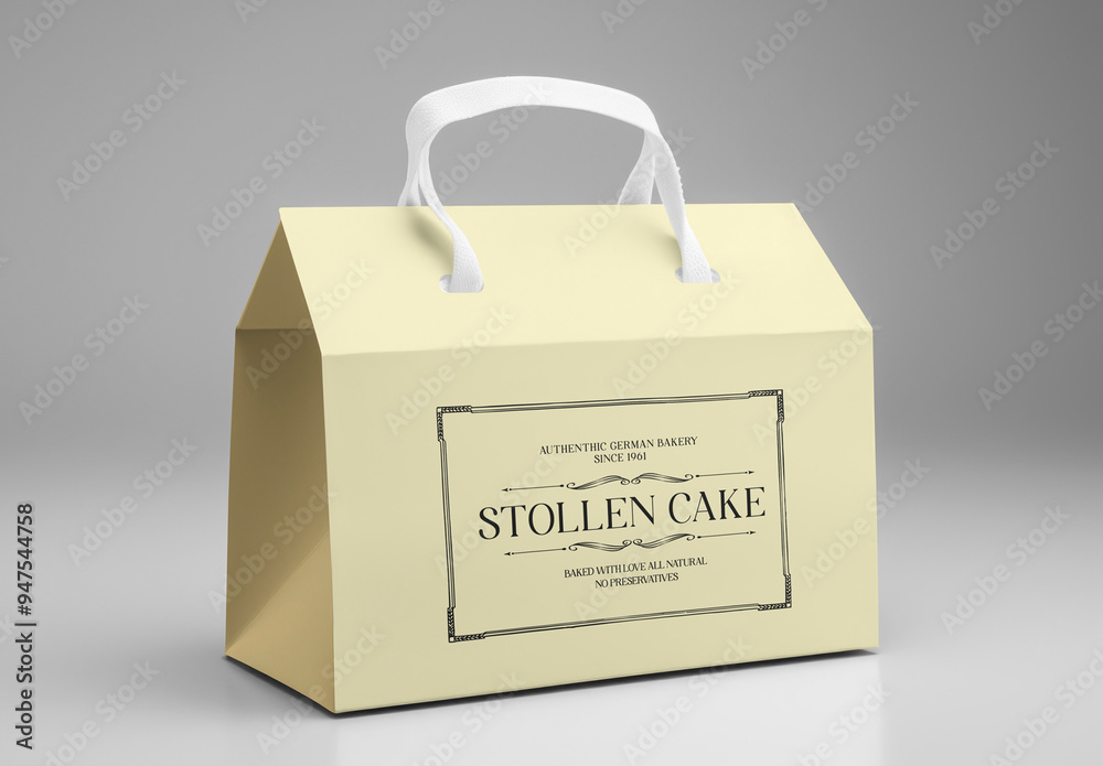 Product Packaging cake Box Bag Mockup With Generative AI Stock Template ...