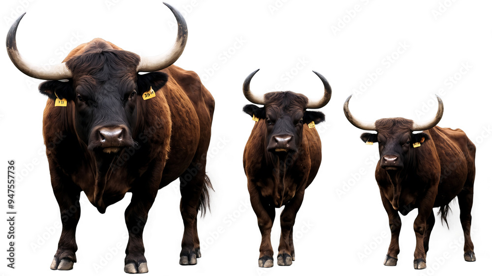 cow and calf png, Strongest dark brown bull with prominent muscles ...