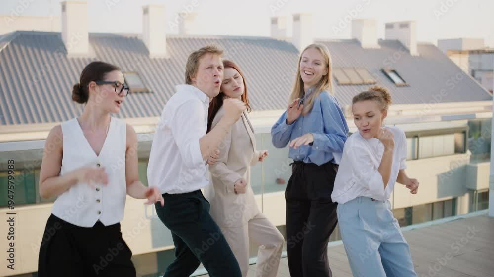 A vibrant and dynamic group of young professionals, joyfully ...