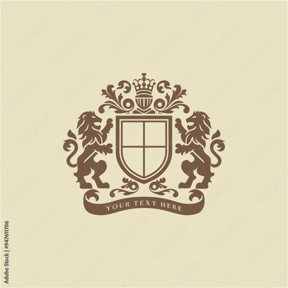 Poster heraldic lion logo shield coat of arms family crest logo – Wall ...