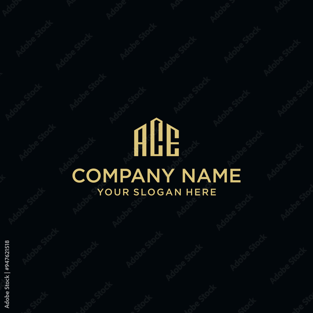 ACE letter logo in the form of hexagons and cube logos with letter ...