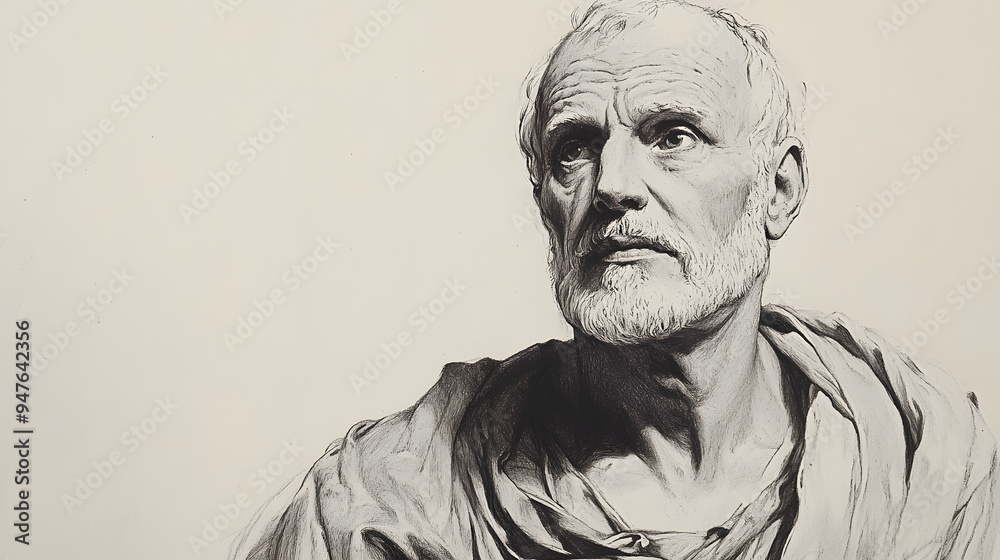 Pencil sketch of Seneca - Known for his tragedies that influenced ...