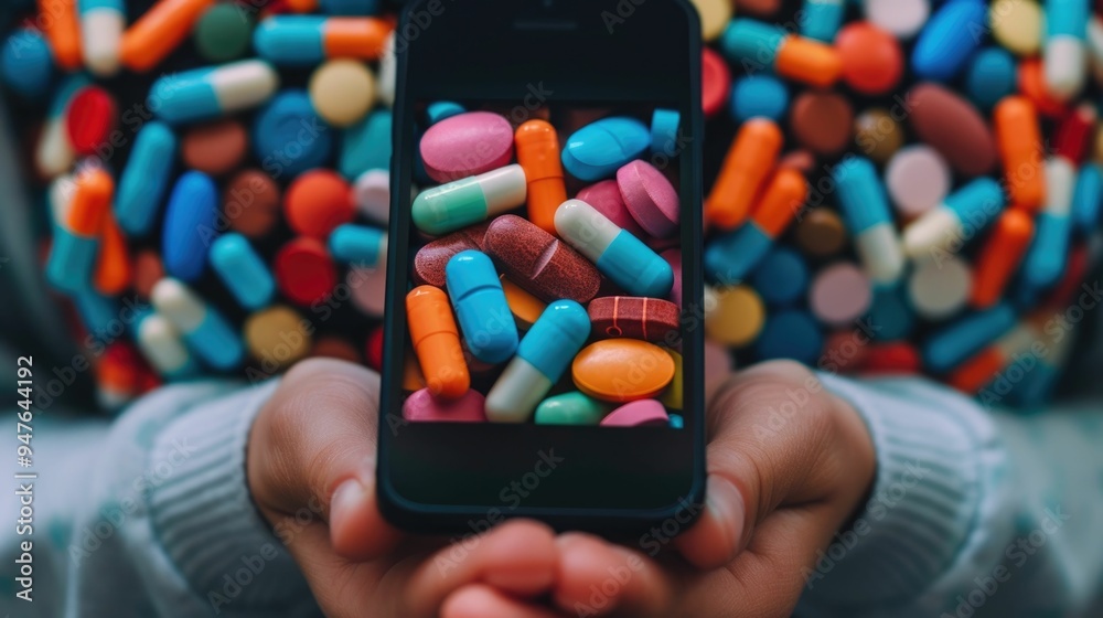 Vibrant and Detailed Closeup of Assorted Medication Tablets Capsules ...