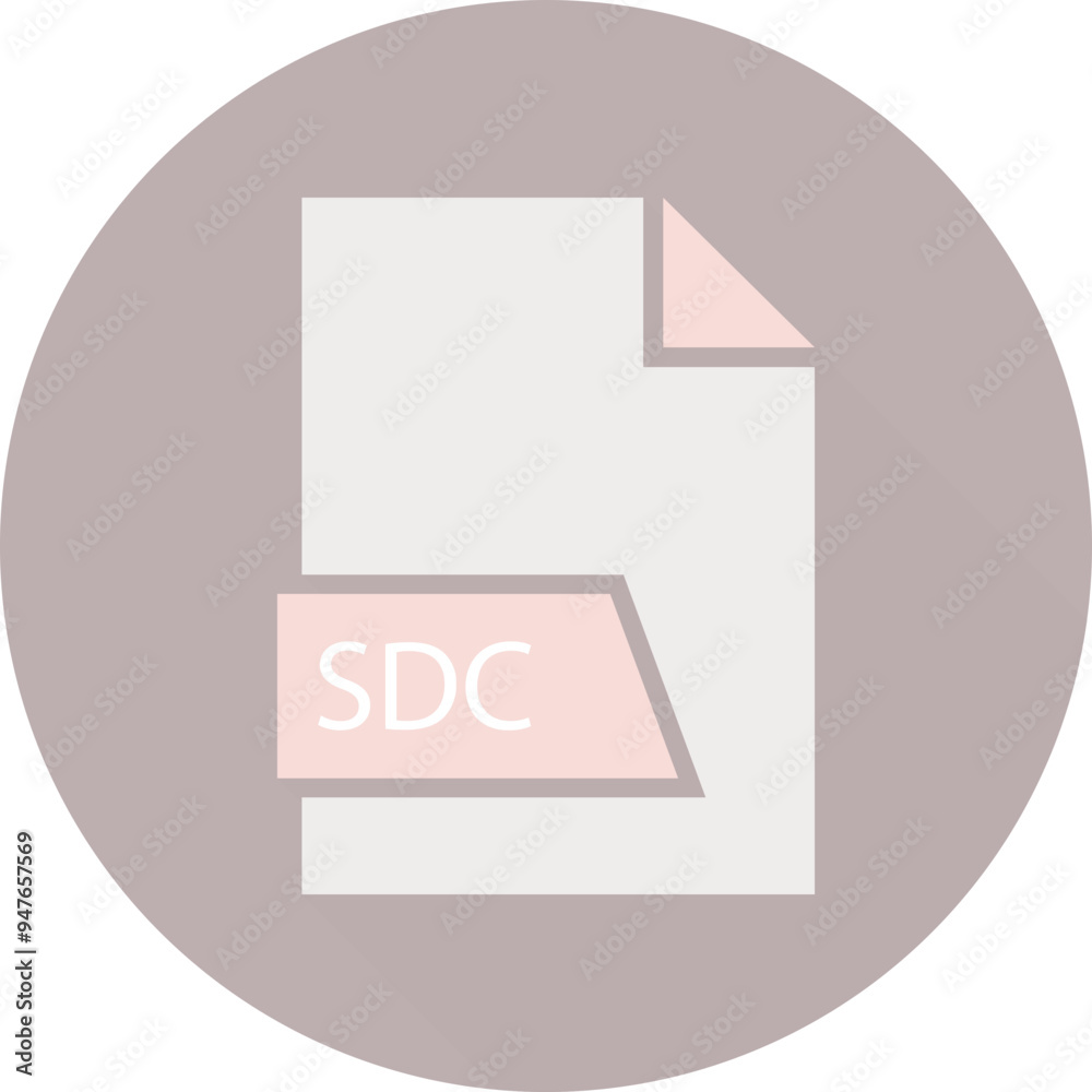 SDC File format icon space in shapes and circular shape outside Stock ...